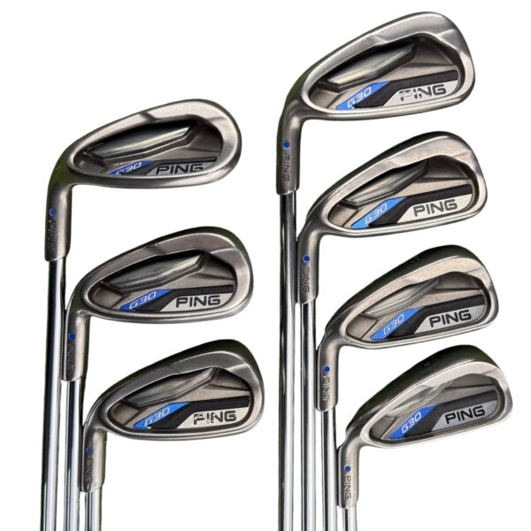Used Ping G30 Irons / 5-Pw-Sw / CFS Distance Senior / Blue Dot / Left Hand